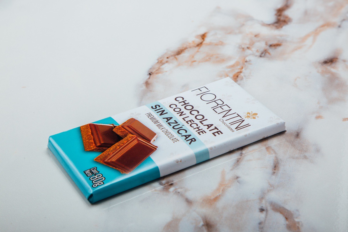 Tablilla Chocolate sin azúcar de Leche - Chocolates Fiorentini